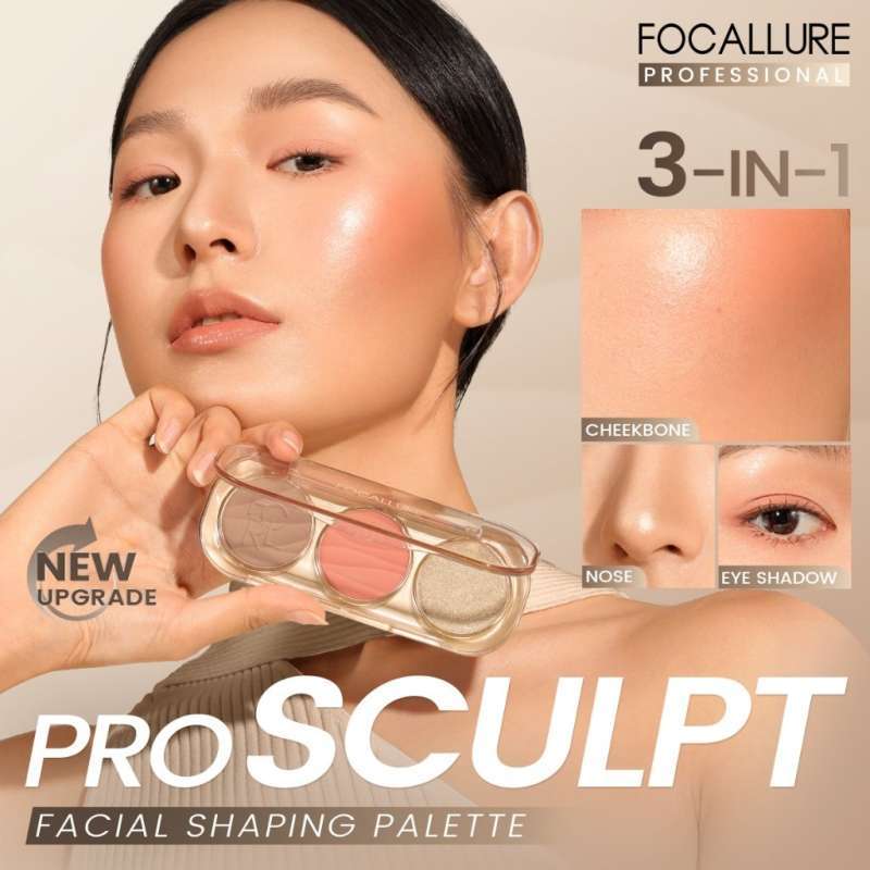 Promo [new]focallure Pro-sculpt 3-in-1 3d Palette Highlighter & Contour ...