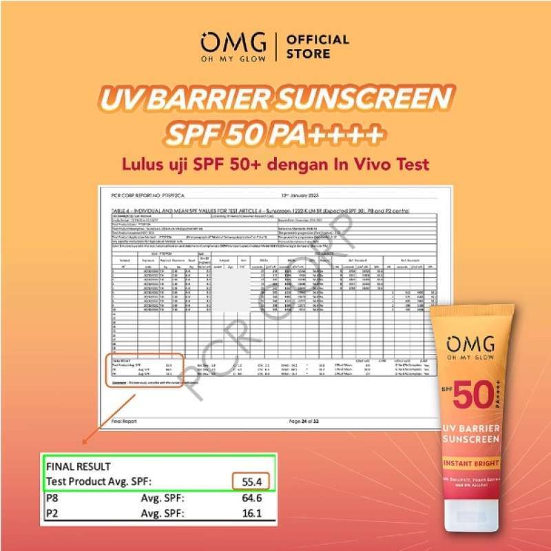 Jual Omg Uv Barrier Sunscreen Spf 50 Pa++++ 25ml Di Seller Olive Beauty - Binjai, Kota Medan ...