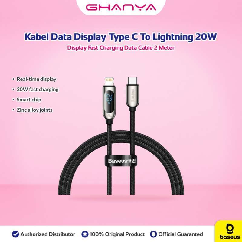 Promo Baseus Kabel Data Display Type C To Lightning 20w 2 Meter Fast ...