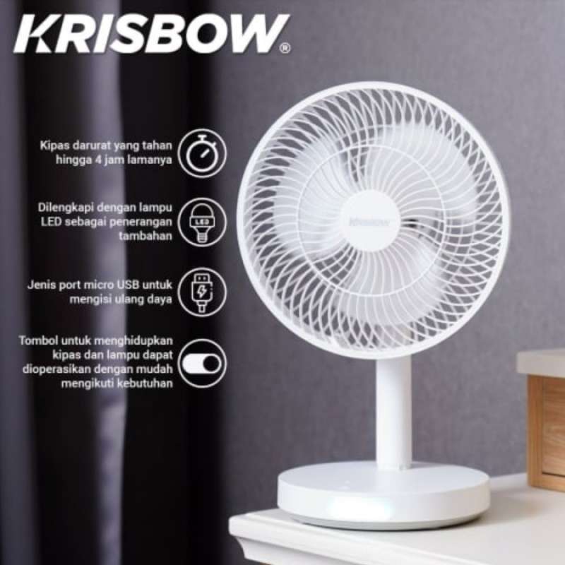Promo Krisbow Kipas Angin Meja Emergency 7 Inci Dengan Lampu Led Diskon ...