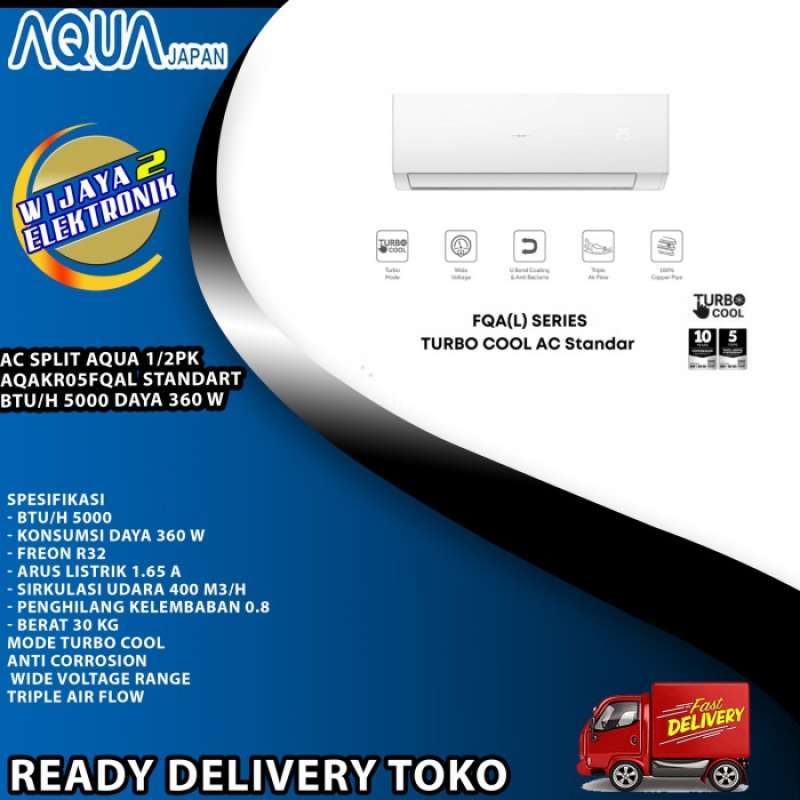 Promo Ac Split Aqua 0.5 - 2pk Fqal Standart Turbo Cool R32 Series ...