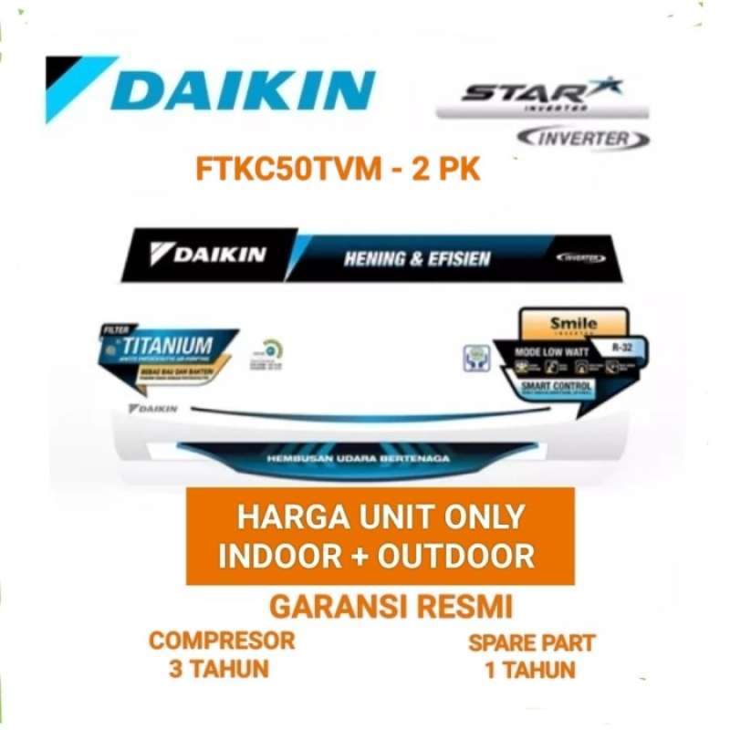 Promo Ac Split Daikin Ftkc50tvm 2pk Star Inverter R32 Harga Unit Only ...