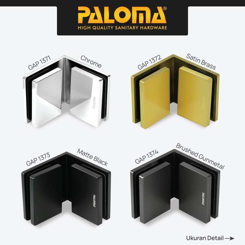 Promo Paloma Glass Clip Kaca Klip Klem Jepit Penjepit Partisi Kaca Ke Kaca Glass To Glass Gc Gg ...