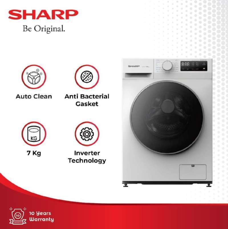 Promo Sharp Es-fl1270mwx Mesin Cuci Front Load Inverter [7 Kg] Diskon 54% Di Seller Sharp ...