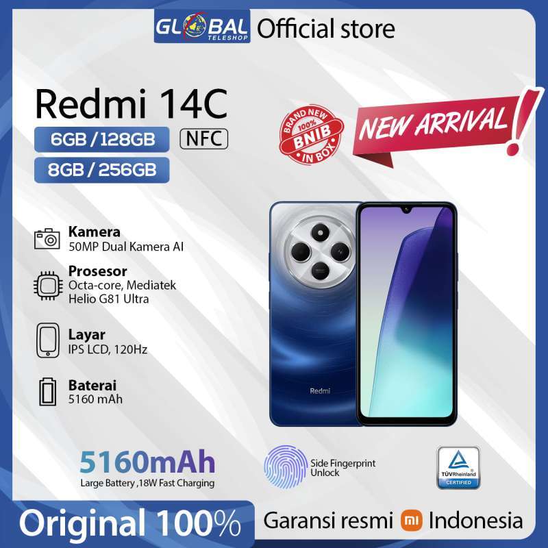 Promo Xiaomi Redmi 14c 6/128gb | 8/256gb | 50 Mp Dual Kamera Garansi ...