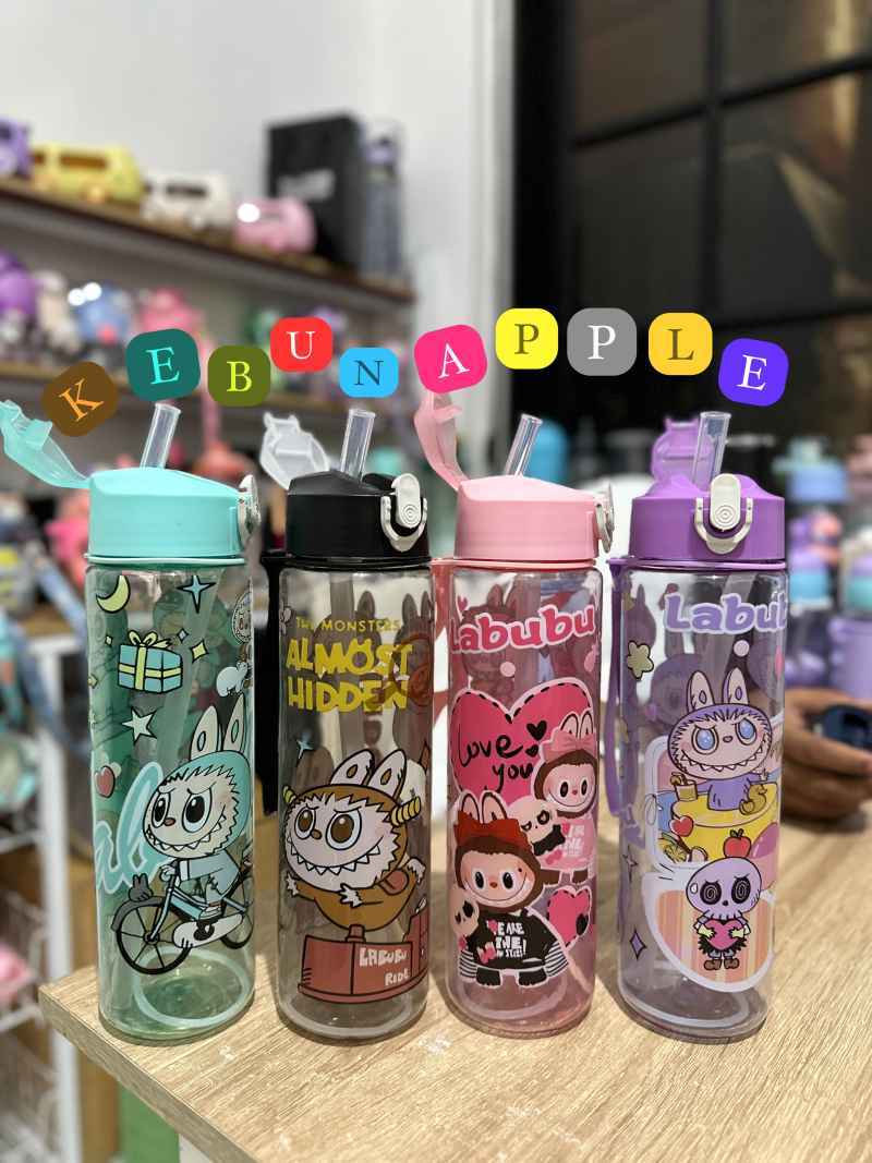 Jual Botol Minum Anak Labubu Viral Kapasitas 900ml Free Tali Pendek ...