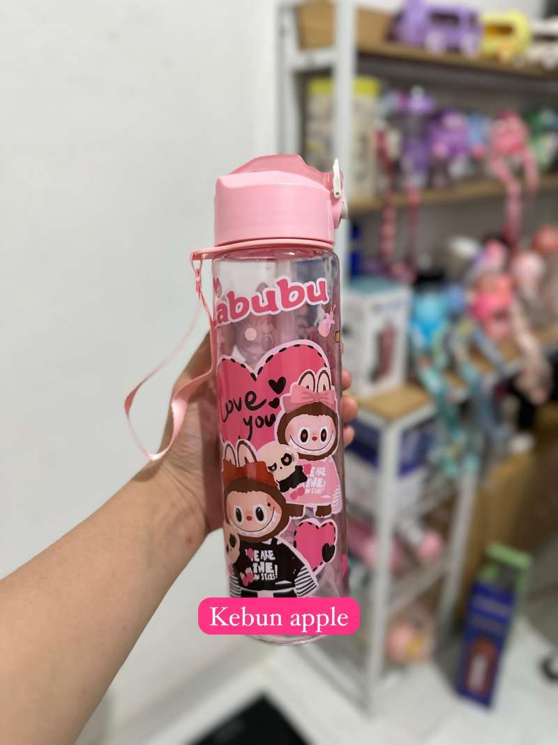 Jual Botol Minum Anak Labubu Viral Kapasitas 900ml Free Tali Pendek ...