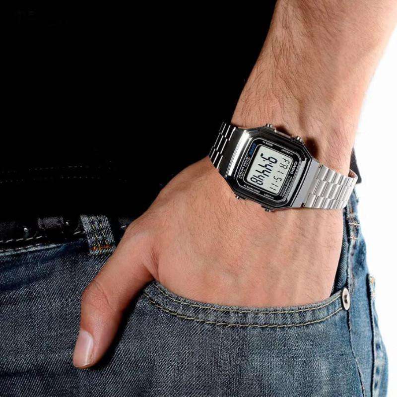 Promo Casio Jam Tangan Pria A178wa-1adf Digital Original Silver Diskon ...