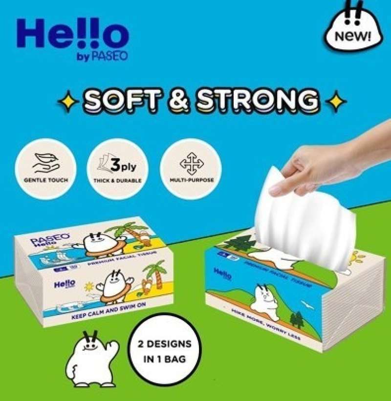 Promo Paseo Hello Premium Facial Soft Pack Tissue / Tisu Wajah 3 Ply 6 ...