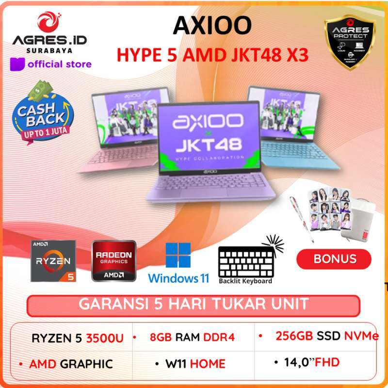 Jual Laptop Axioo Hype 5 Amd Jkt48 X3 Ryzen 5 3500 RAM 8gb Ssd 256gb ...