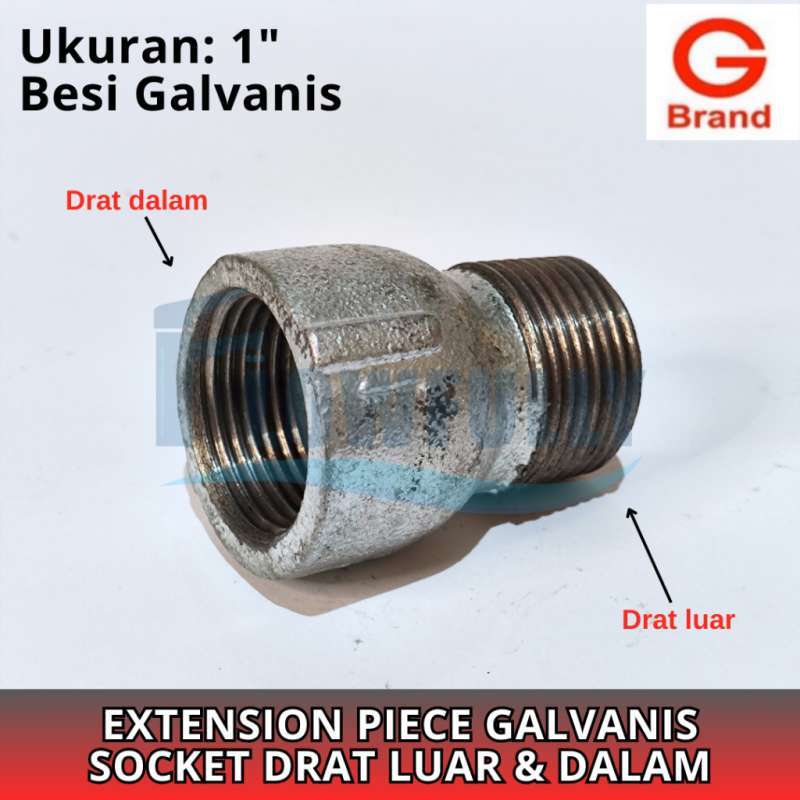 Jual G Brand Extension Piece Galvanis Galunggung Socket Drat Luar Dalam ...