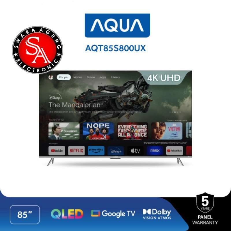 Promo Qled Uhd 4k Google Tv 85 Inch Aqua Type : Aqt-85s800ux - Hdr ...