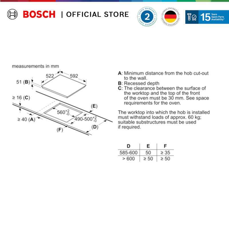 Promo Bosch Pwp611bb5e Induction Hob / Kompor Induksi Hitam Series 4 ...
