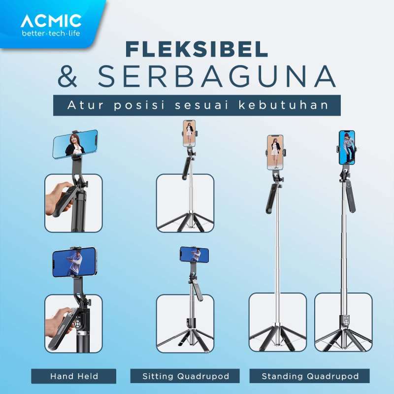 Promo [new Launch] Acmic Qr18 | Qr22 360° Rotating Moving Tongsis ...