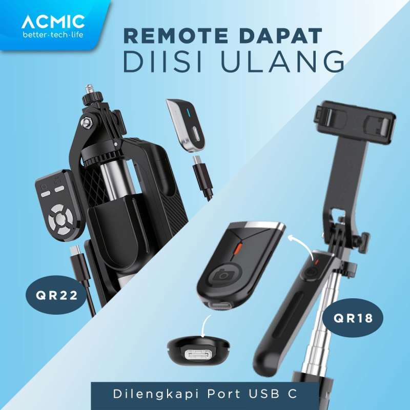 Promo [new Launch] Acmic Qr18 | Qr22 360° Rotating Moving Tongsis ...