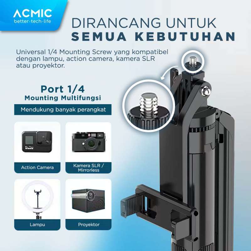 Promo [new Launch] Acmic Qr18 | Qr22 360° Rotating Moving Tongsis ...
