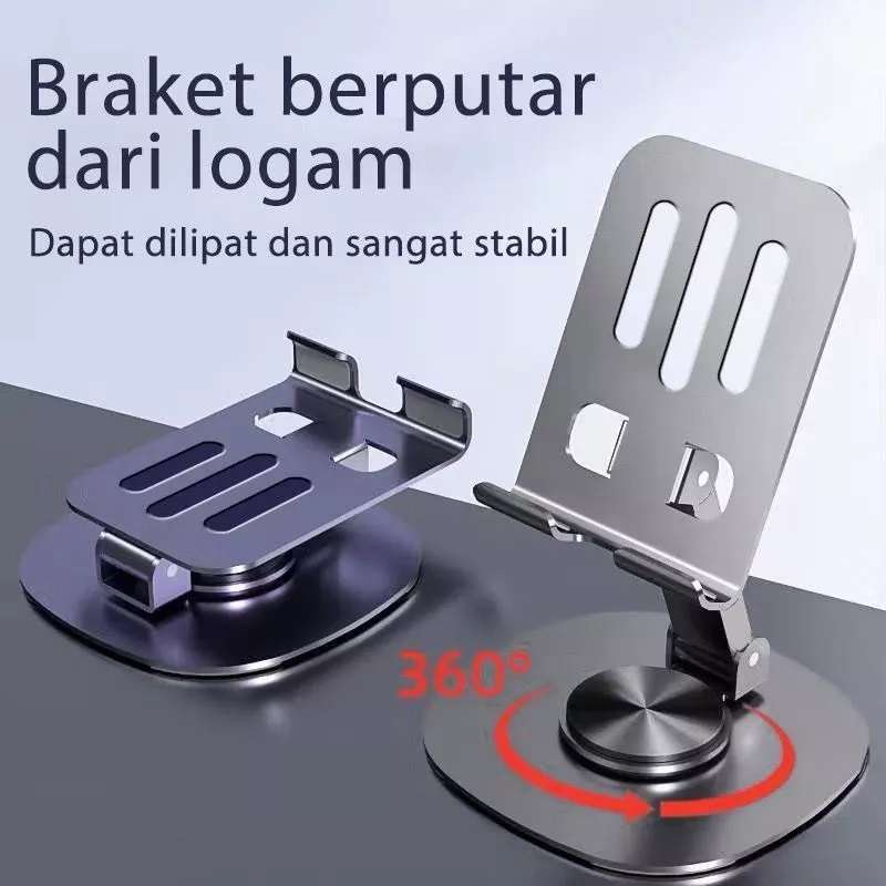 Jual Holder Meja Stand Holder Hp Metal Besi Rotasi Bisa Putar 360 ...