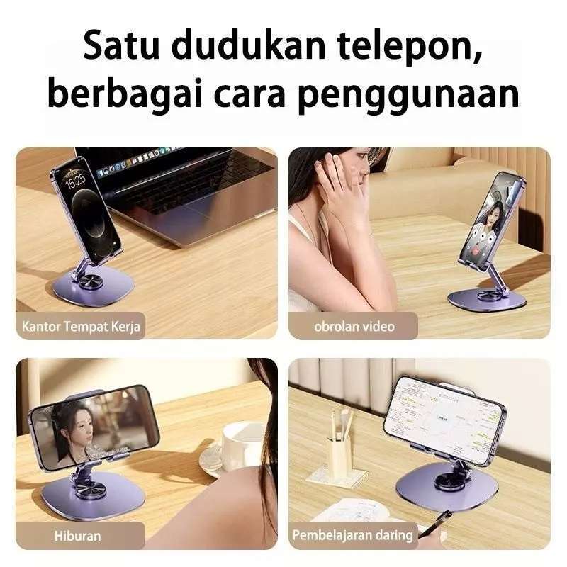 Jual Holder Meja Stand Holder Hp Metal Besi Rotasi Bisa Putar 360 ...