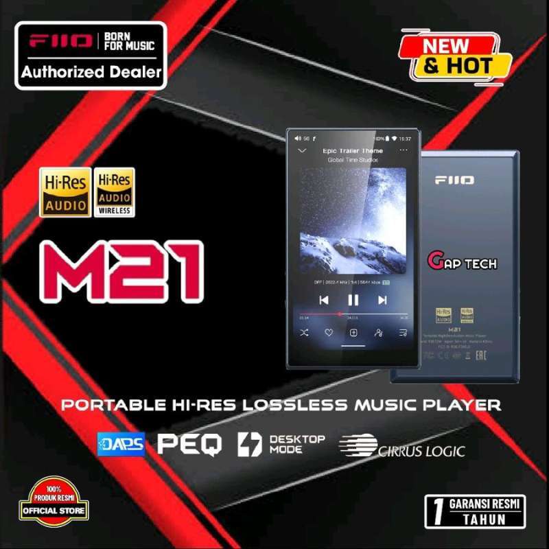 Jual Fiio M21 / M 21 / M-21 Portable High Resolution Digital Audio Player / Dap Original - Dark ...
