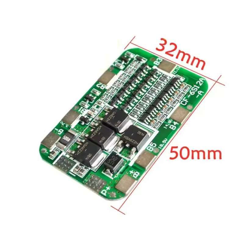 Jual Bms 6s 12a 24v Pcb Protection Board For 6 Pack 18650 Li-ion ...