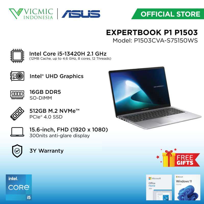 Promo Asus Expertbook P1 P1503cva-s75150ws [intel I5-13420h/ 16gb ...