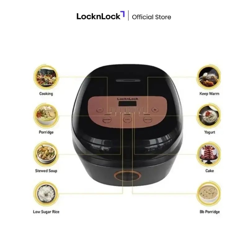 Promo Locknlock Low Carbo Rice Cooker Black 2l - Ejr328blk Diskon 28% ...