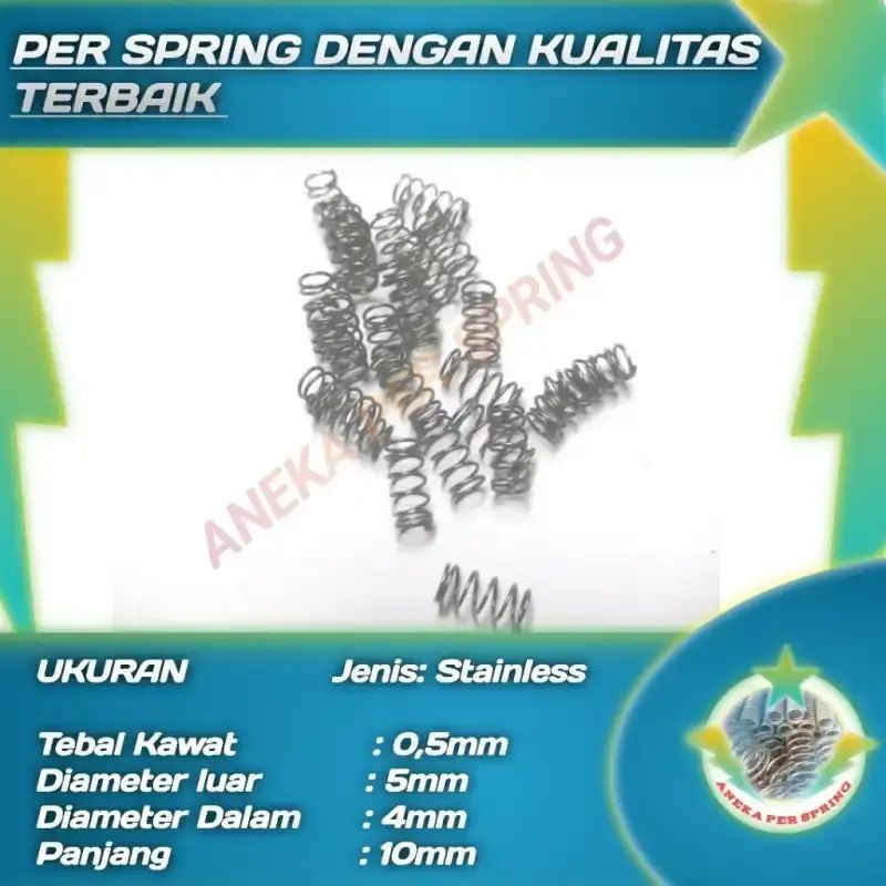 Jual Per Tekan Stainless Mesin Teknik 0.5mm Diameter 5mm Panjang 10mm ...