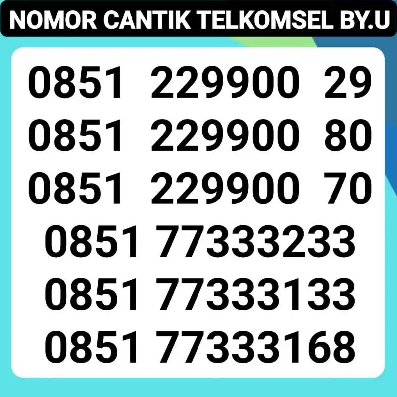 Jual Kartu Perdana By.u Telkomsel By.u By.u Panca 77777 Kwarted 7777 ...