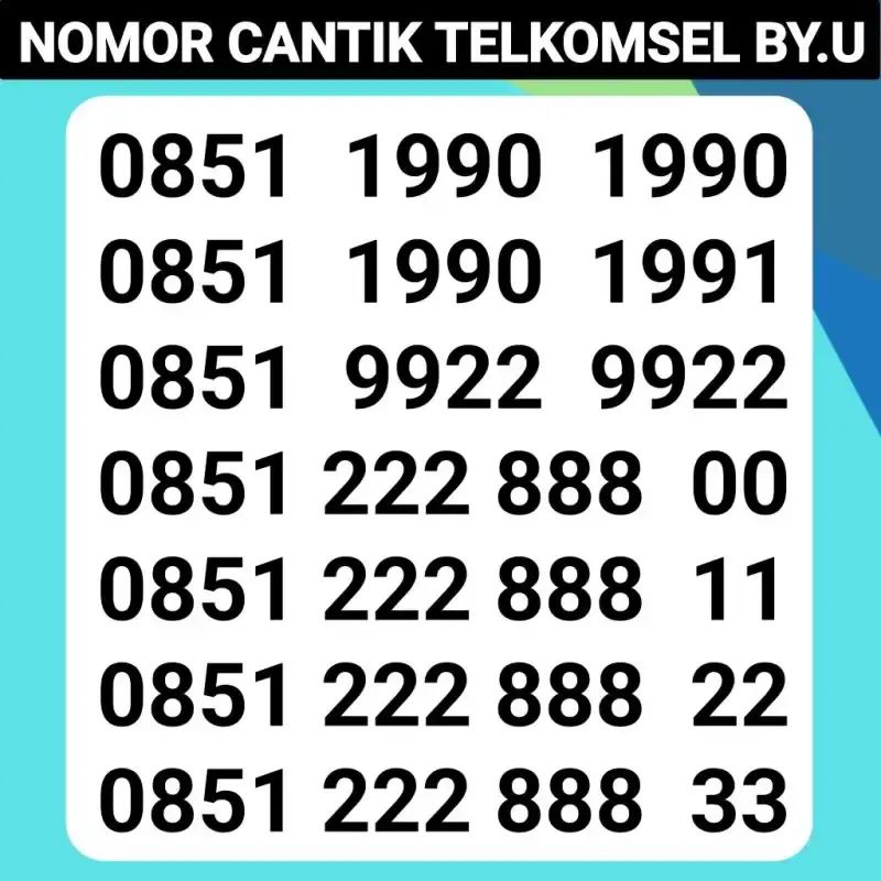 Jual Kartu Perdana By.u Telkomsel By.u By.u Panca 77777 Kwarted 7777 ...