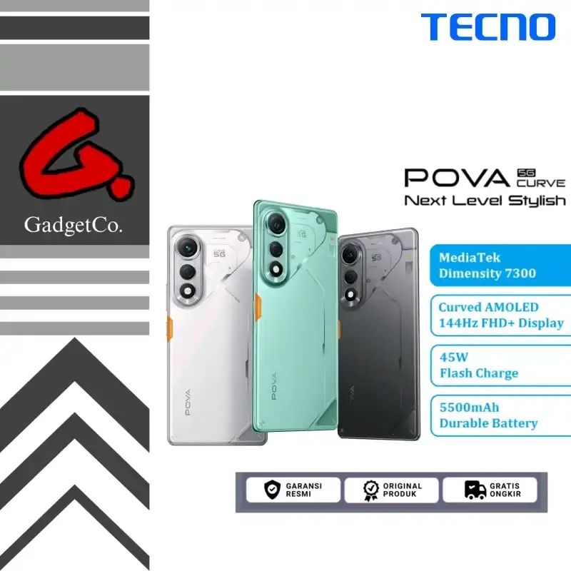 Jual Tecno Pova 7 Curve 8/256gb Garansi Resmi Amoled 144hz Fhd+ Baterai ...