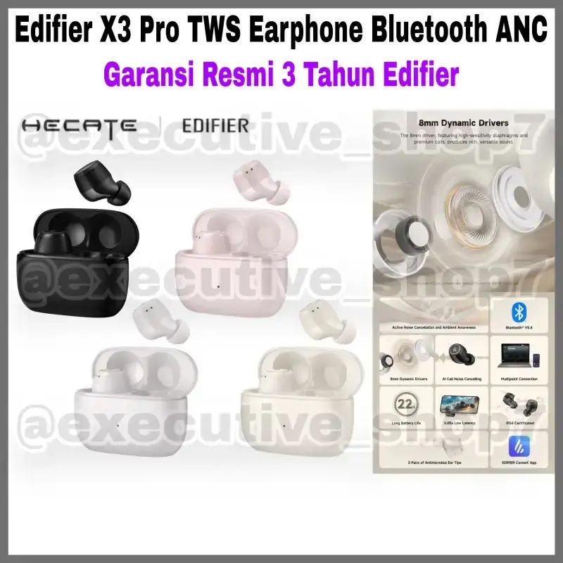 Jual Edifier X3 Pro Tws Earphone Bluetooth Anc - Garansi Resmi 3 Tahun ...