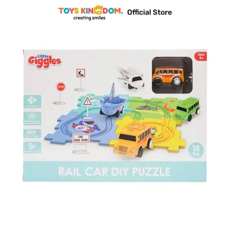 Jual Little Giggles Diy Jigsaw Puzzle Theme Track School Bus Set 18 Pcs ...