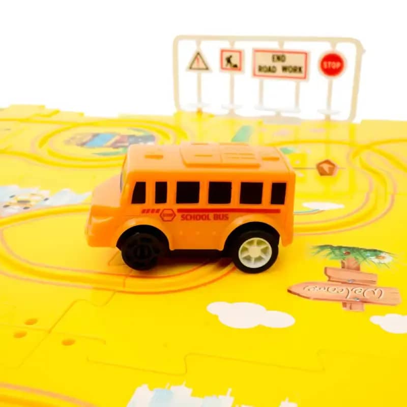 Jual Little Giggles Diy Jigsaw Puzzle Theme Track School Bus Set 18 Pcs ...