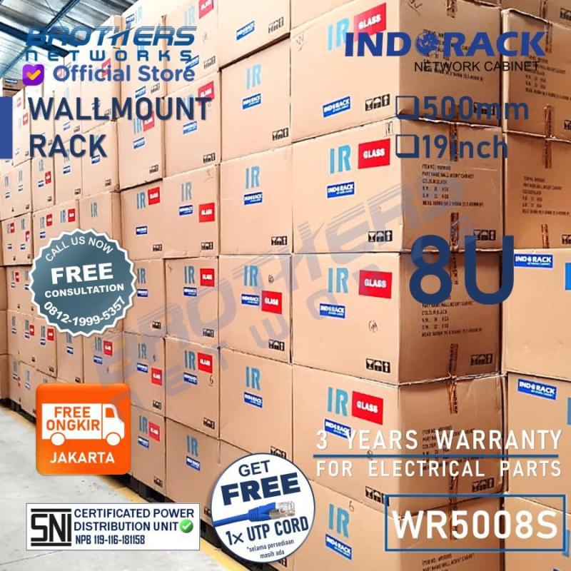 Jual Wallmount Indorack Wr5008s 8u 500mm Single Door Rack Server Wall ...