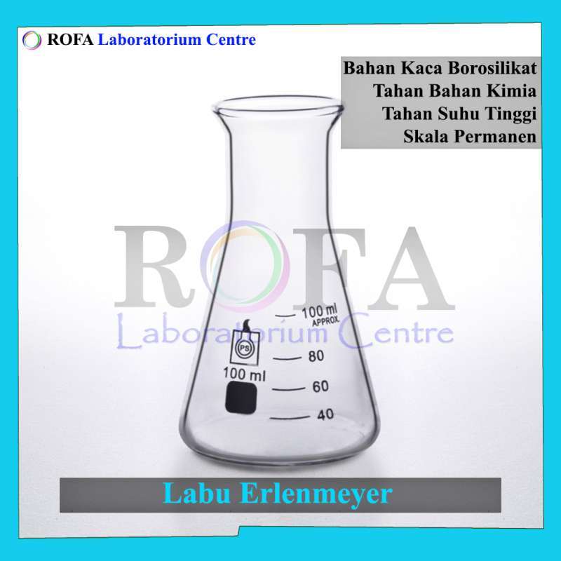 Jual Labu Erlenmeyer / Erlenmeyer Flask / Conical Glass Pyrex 100 mL di ...