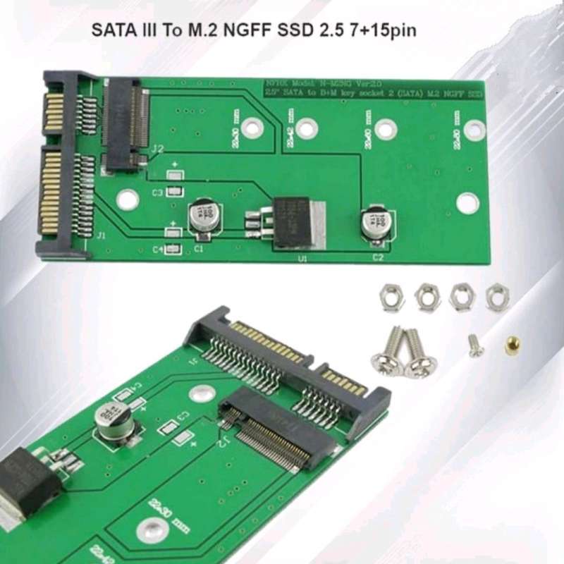 Jual SATA III To M 2 NGFF SSD 2 5 7 15pin Converter Adaptor Card jual-sata-iii-to-m-2-ngff-ssd-2-5-7-15pin-converter-adaptor-card