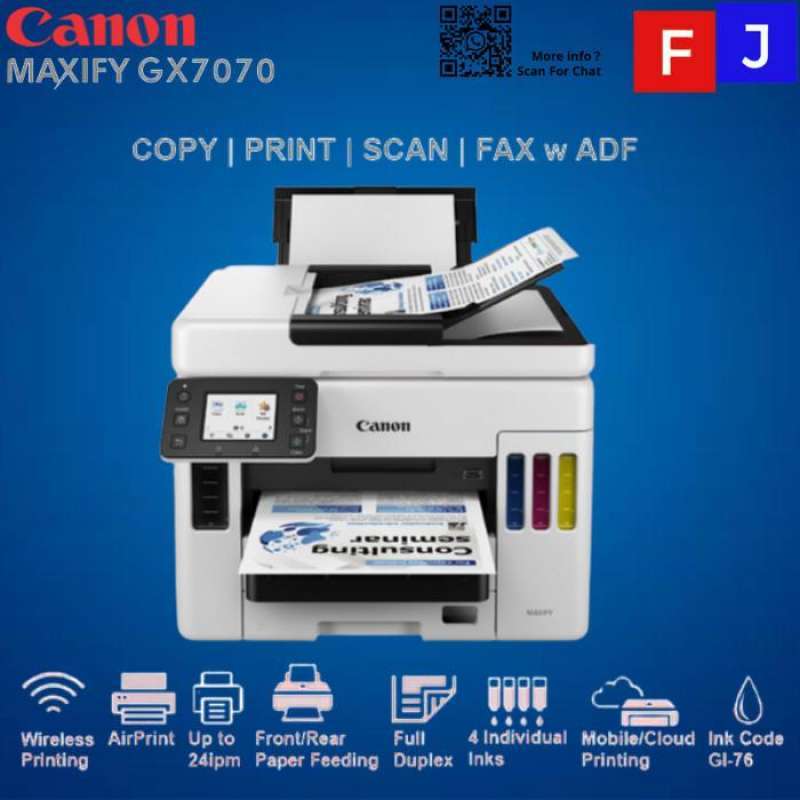 Jual Canon Maxify Gx 7070 - Multifunction Inkjet Printer Color All In One Di Seller Smfj ...