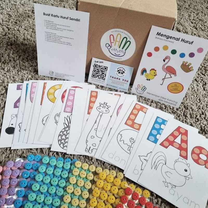 Jual Diy Flash Card Alphabet / Kartu Pintar Pengenalan Huruf Bergambar ...