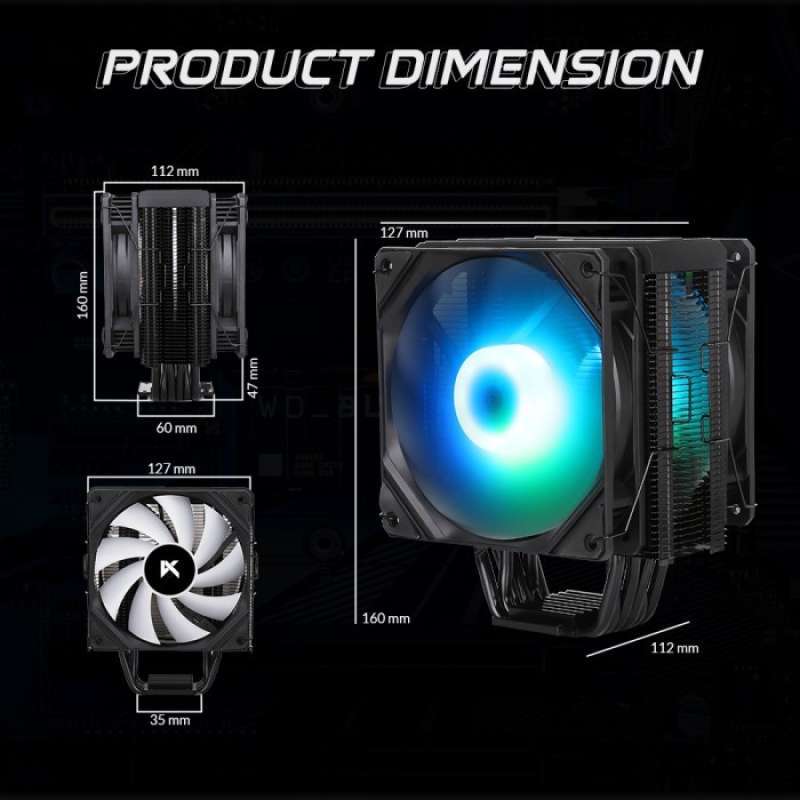 Promo Kyo Sama Ka600d Cpu Cooler Argb Fan Processor Cooler Argb 6 ...