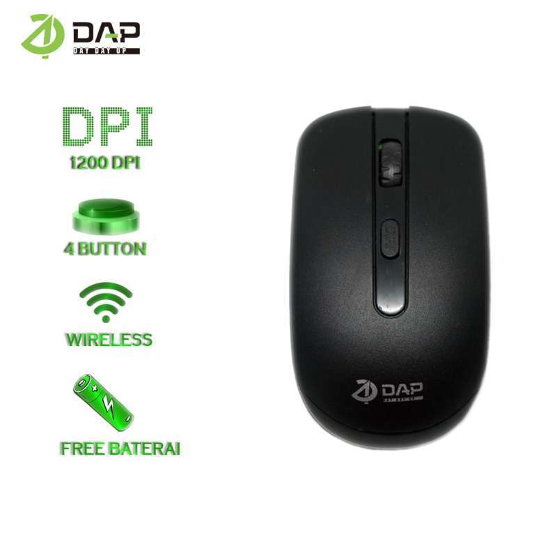 Promo Mouse Wireless DAP W017 2.4GHz Silent Optical 1200DPI dengan ...