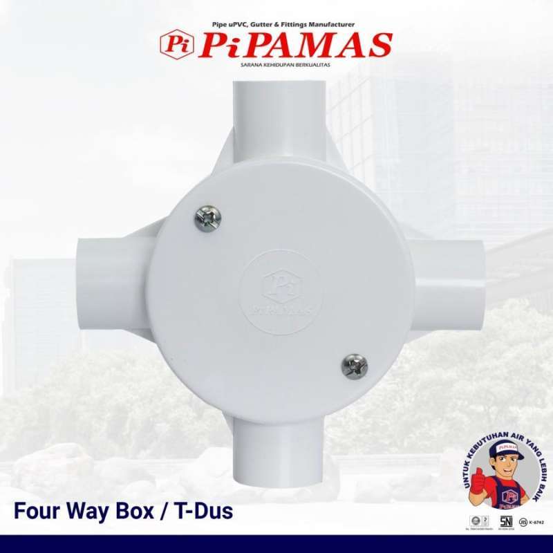 Jual TDus Four Way Sambungan Kabel Cabang 4 20mm PVC Conduit Putih ...