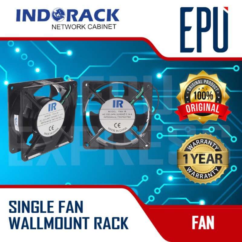 Promo INDORACK Single Fan Kipas Rack Server Kipas Rak Server Wallmount ...