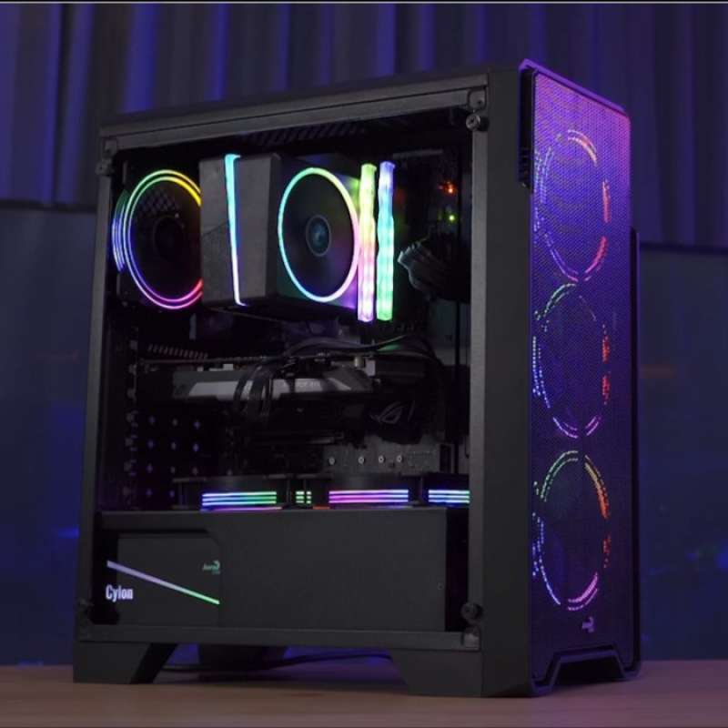 Promo Aerocool Ore Frgb Mesh Mid Tower Tempered Glass Pc Case Gaming ...