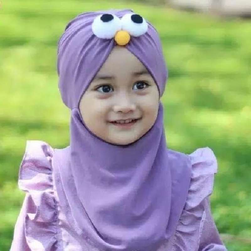 Jual Hijab Anak Elmo Jilbab Bayi Kerudung Bergo Instan Good Quality 0-3 ...