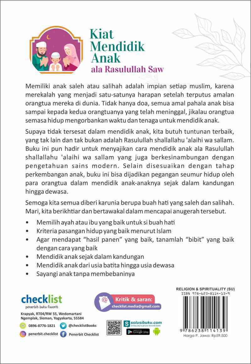 Jual Buku Kiat Mendidik Anak Ala Rasulullah Saw | Checklist Di Seller ... Jual Buku Kiat Mendidik Anak Ala Rasulullah Saw | Checklist Di Seller ...