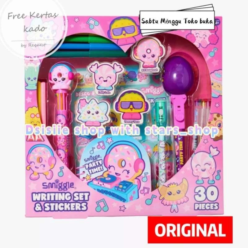 Jual New!! Smiggle Character Colouring And Writing Set Party Beast ...