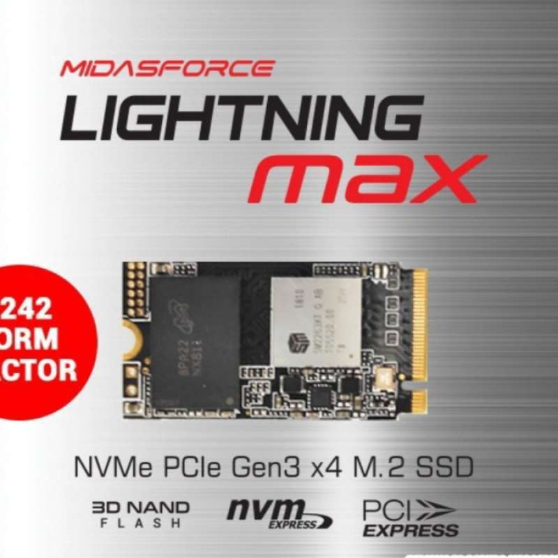 Promo MIDASFORCE LIGHTNING MAX SSD M.2 PCIe Gen3 x4 NVMe 256GB Diskon ...