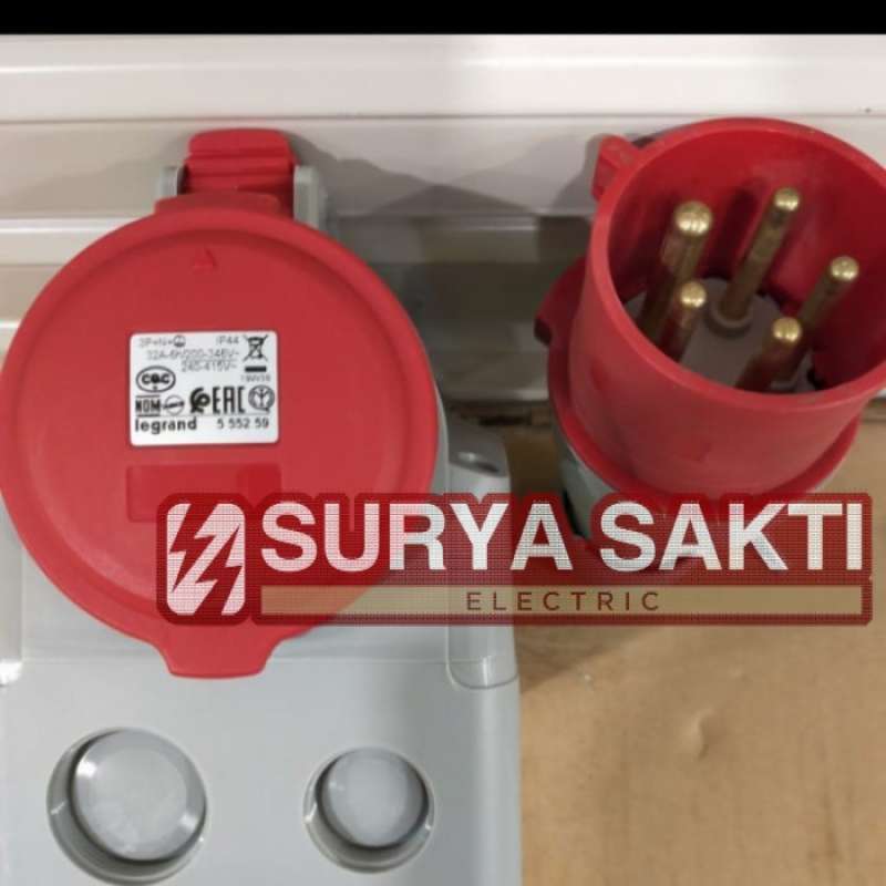Promo 1set plug & Socket legrand surface mounting 5 pin 32A IP44 Diskon ...
