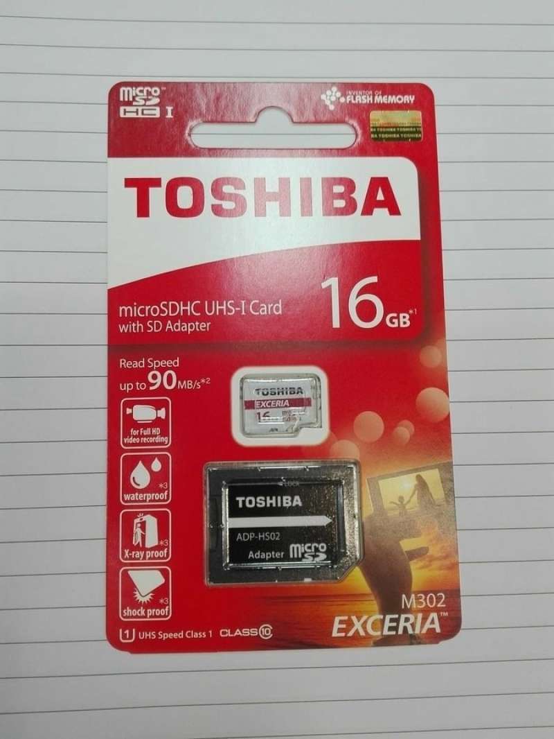 Promo Toshiba microsd 16gb class 10 speed 90mbps with adapter garansi resmi Diskon 23% di Seller ...