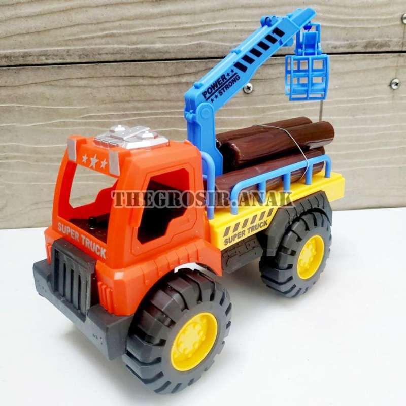 Jual Truk Pengangkut Kayu Ak93 Mainan Truck Logging Muat Kayu Di Seller ...